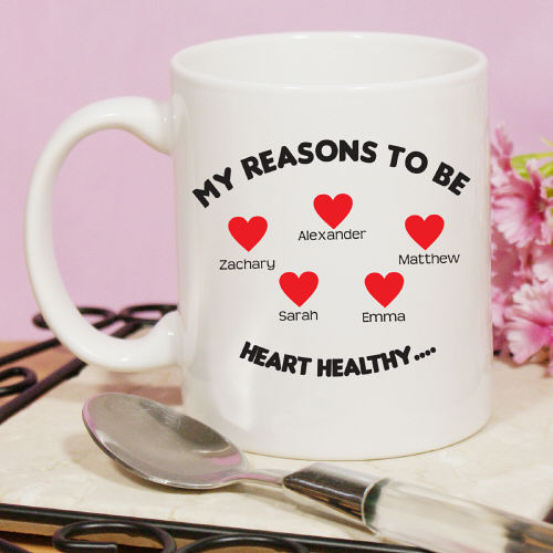 Reasons to be Heart Healthy Ceramic Mug | MyWalkGear.com