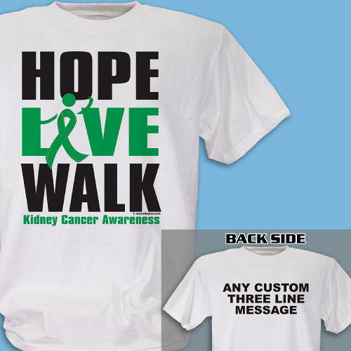 Hope Live Walk Kidney Cancer Awareness T-Shirt | MyWalkGear.com