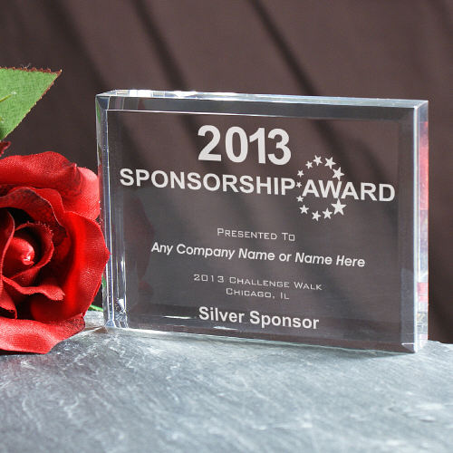 Sponsorship Award Keepsake Block | MyWalkGear.com