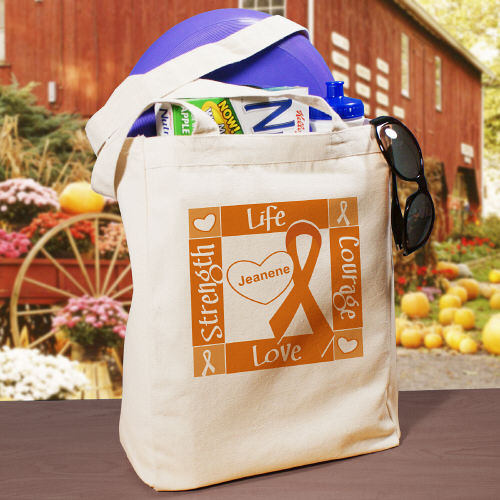Personalized Multiple Sclerosis Awareness Canvas Tote Bag | MyWalkGear.com