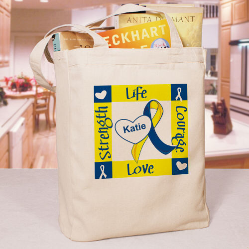 Personalized Down Syndrome Awareness Canvas Tote Bag | MyWalkGear.com