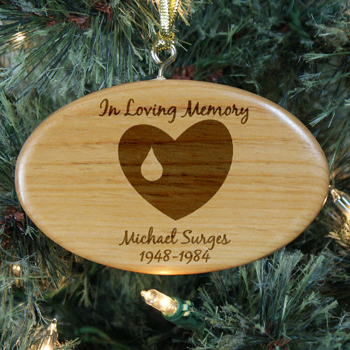 Loving Memory personalized Wooden Ornament | MyWalkGear.com
