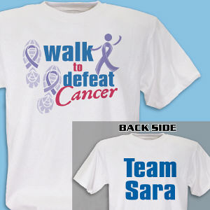 Personalized Walk to Defeat Cancer T-Shirt | MyWalkGear.com