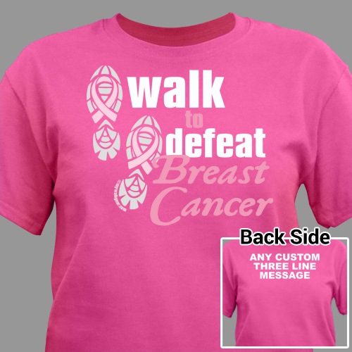 Personalized Walk to Defeat Breast Cancer T-Shirt | MyWalkGear.com