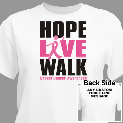 Personalized Breast Cancer Walk T-Shirt | MyWalkGear.com