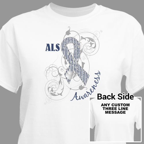 Personalized ALS Awareness Ribbon T-Shirt | MyWalkGear.com