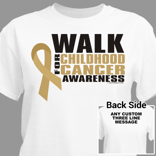 Personalized Walk for Childhood Cancer Awarness T-Shirt | MyWalkGear.com
