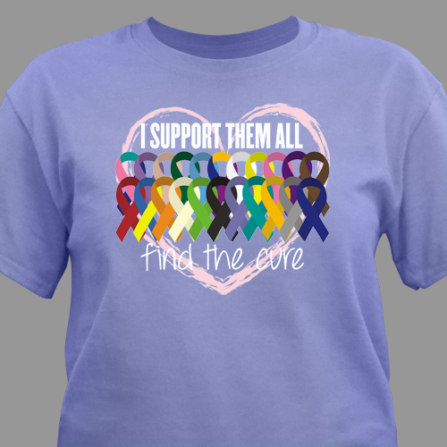 Ribbons Support Awareness T-Shirt | MyWalkGear.com