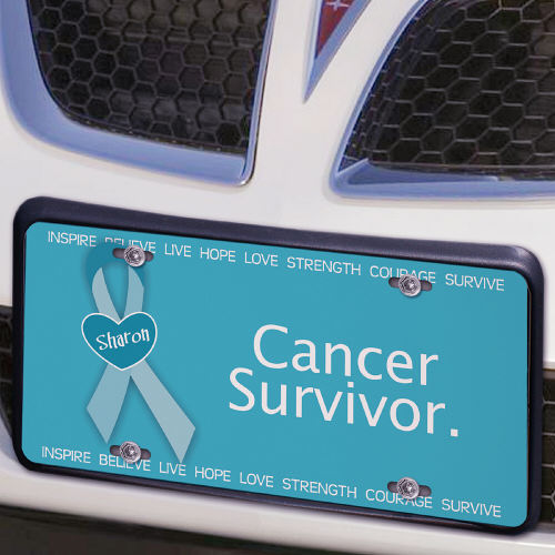 Cancer Awareness Personalized License Plate | MyWalkGear.com